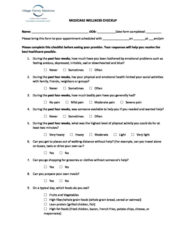 AWV_Village_Patient Questionaire | Village Primary Care